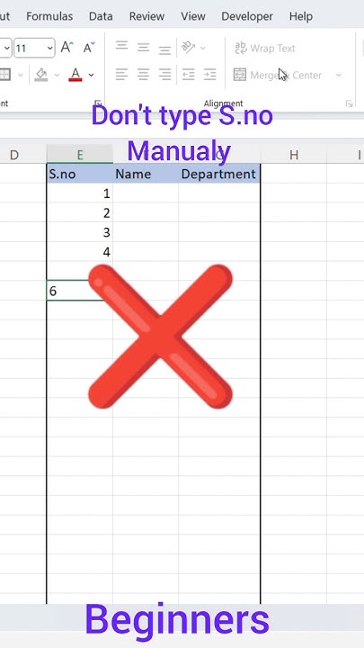 Don't type serial number manually ‼️ instead use this superb trick#exceltips #exceltricks - YouTube