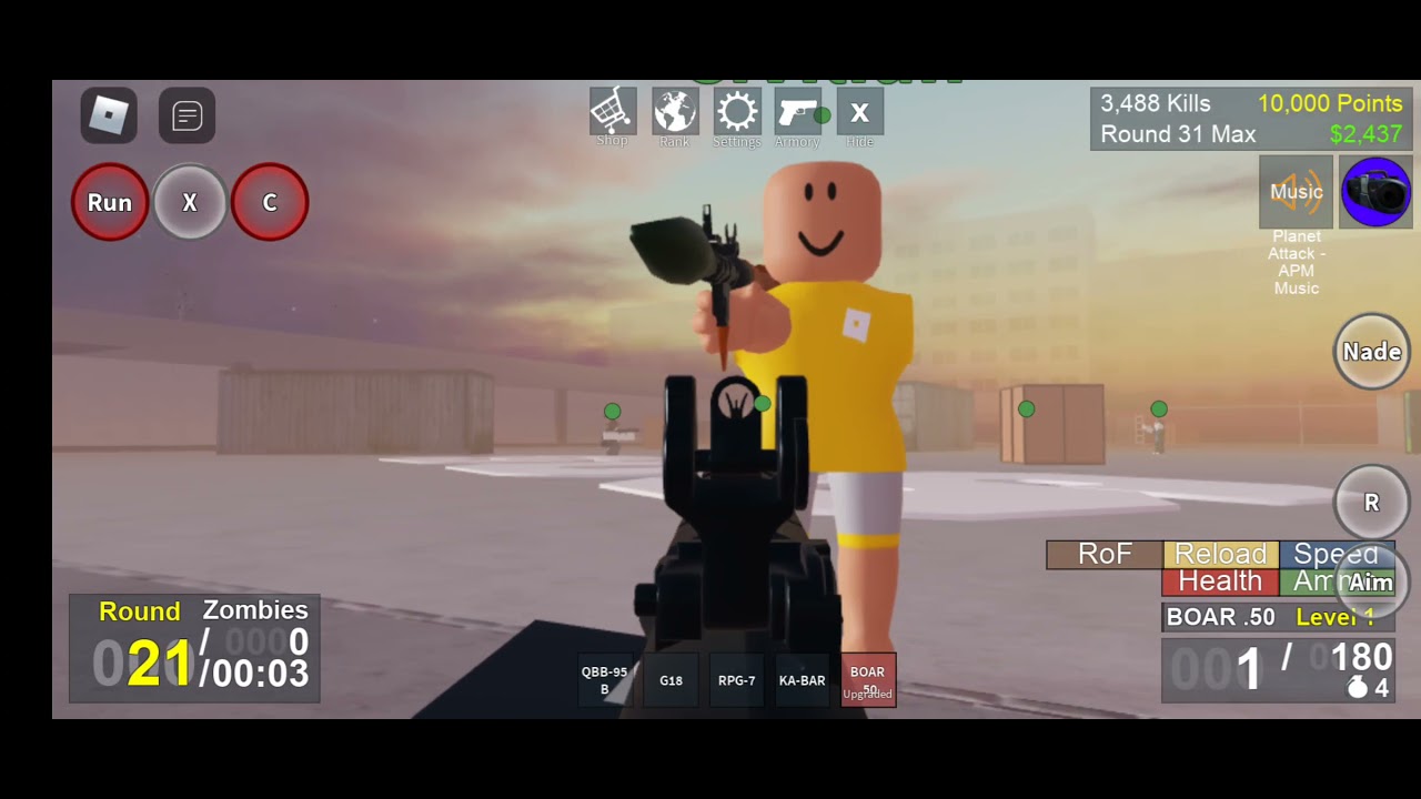 testing the BOAR 50 in zombie uprising: roblox - YouTube