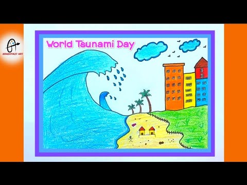 World Tsunami Day Drawing | How to Draw World Tsunami Day Poster | Easy ...