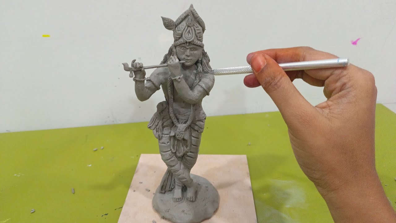 DIY Shri Krishna clay Idol || Jai Shri Krishna - YouTube