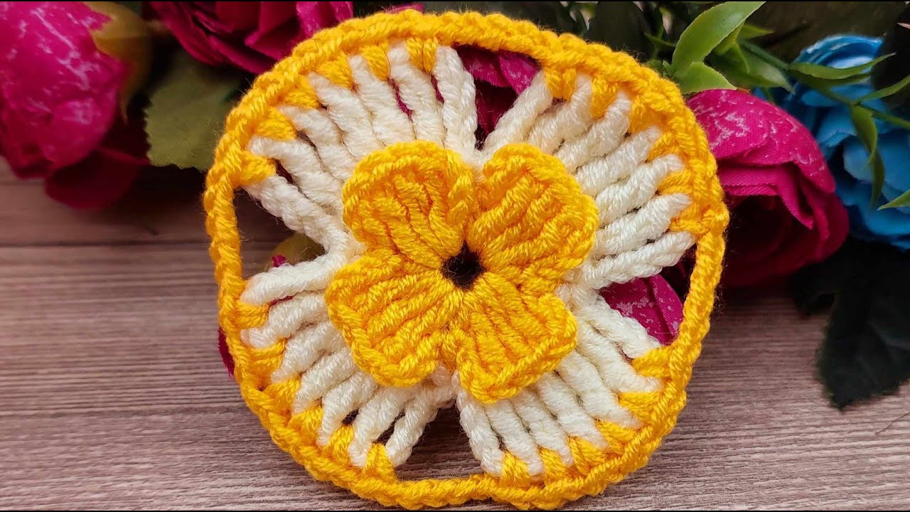 ♾️♾️It's a beautiful crochet 3D flower motif - YouTube
