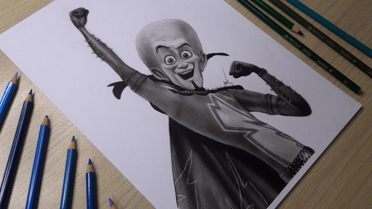 Drawing Megamind, Time_lapse - YouTube