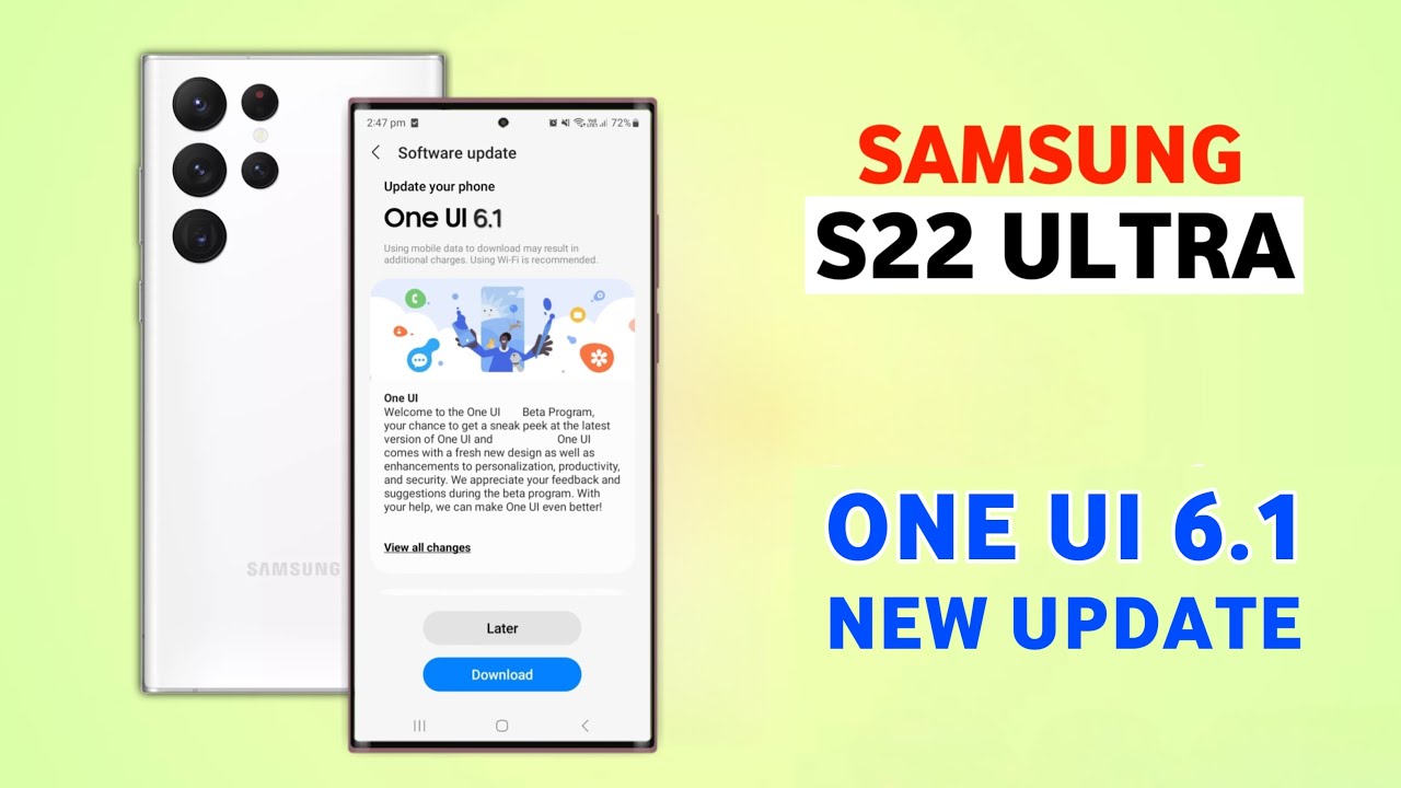 Samsung S22 Ultra One Ui 6.1 Update | Samsung S22 Ultra New Update One ...
