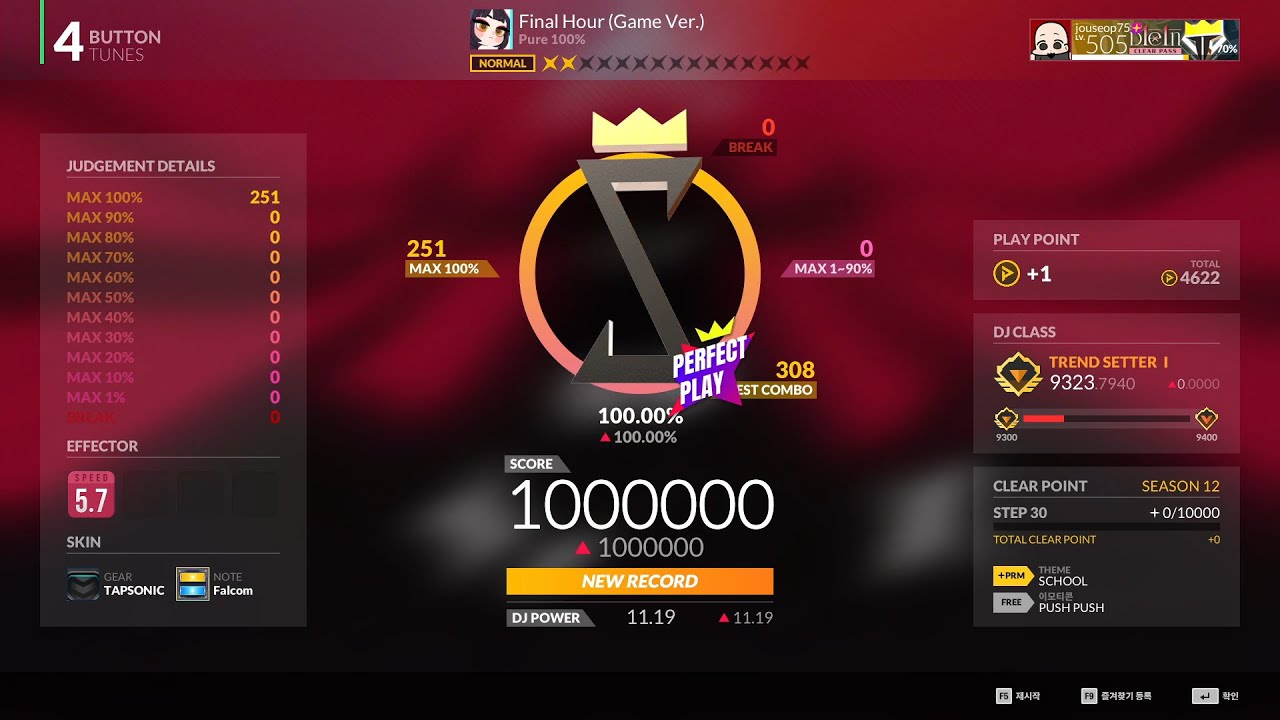 DJMAX | Final Hour (Game Ver.) 4B NM 2 PERFECT PLAY - YouTube
