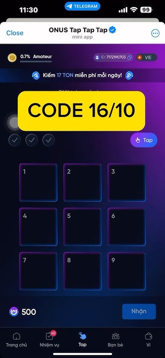 ONUS TAP TAP 16/10 #dailycode #onx #onus - YouTube