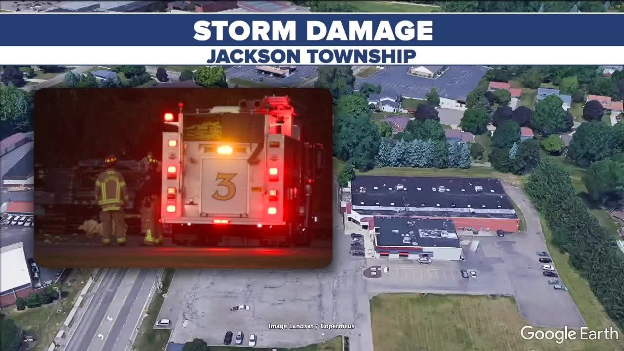 Storms leave path of damage in Jackson Township - YouTube