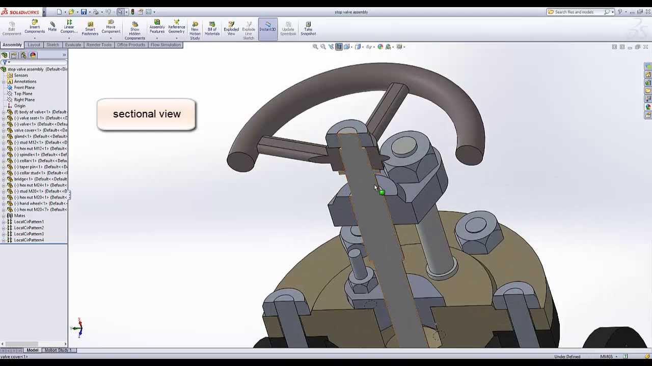 Stop valve - SolidWorks - YouTube