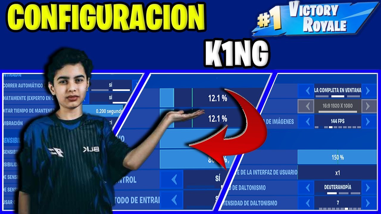 🤩CONFIGURACIÓN Y SENSIBILIDAD DE K1NG, 💯EN FORTNITE CAPITULO 2 ...