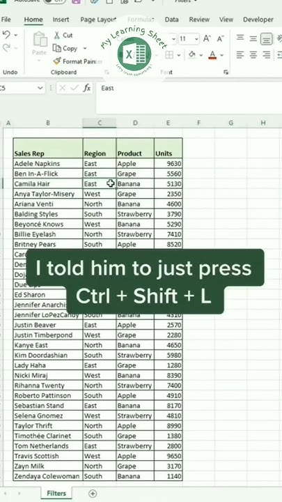 Excel tips & tricks || Sort shortcut in excel || Excel tutoring || Excel for beginners ||Excel ...