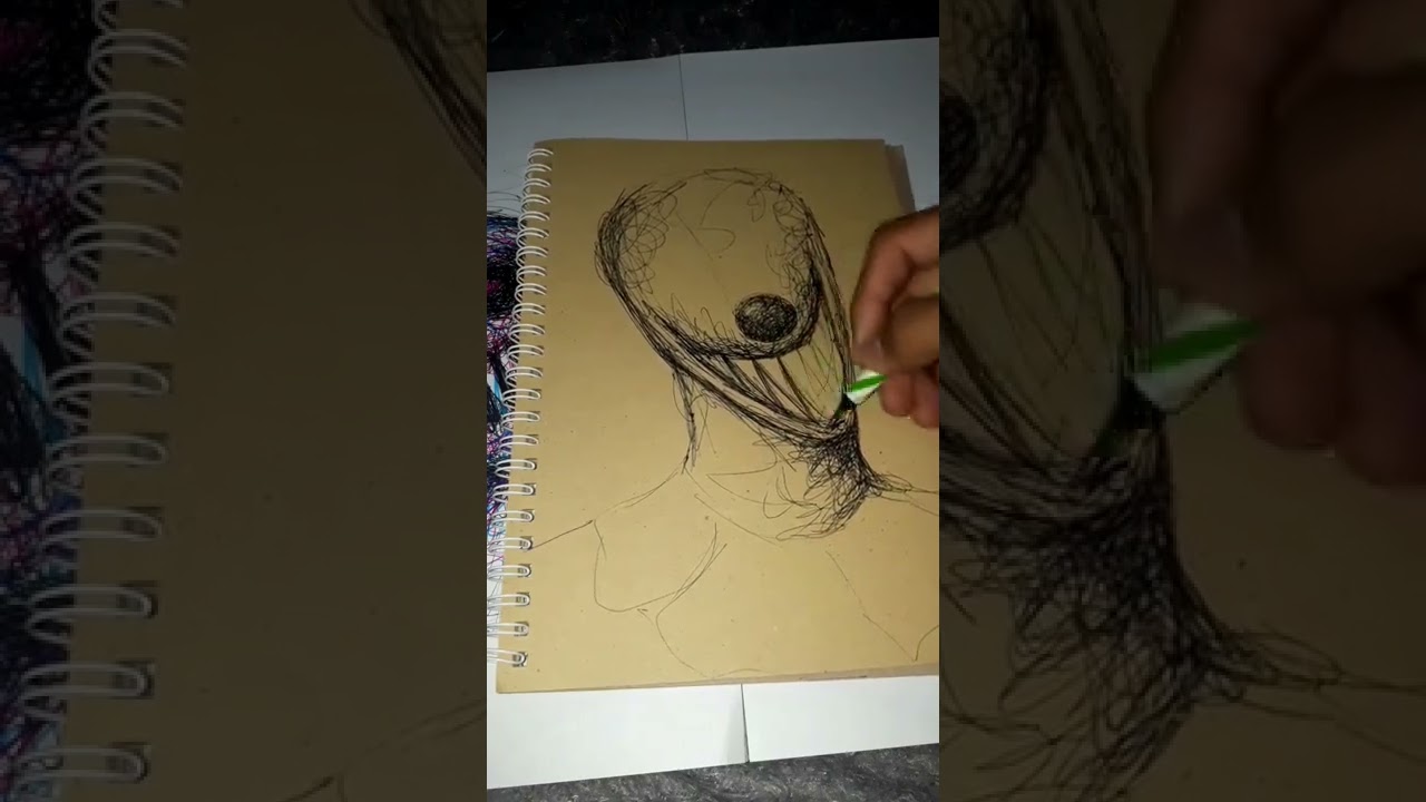 Menggambar Corat coret ( Scribble art,Line art drawing ) - YouTube