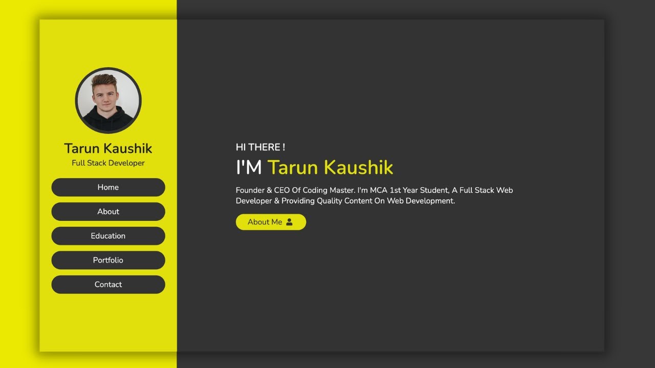 Fully Responsive Personal Portfolio Website Using HTML, CSS & JS - YouTube