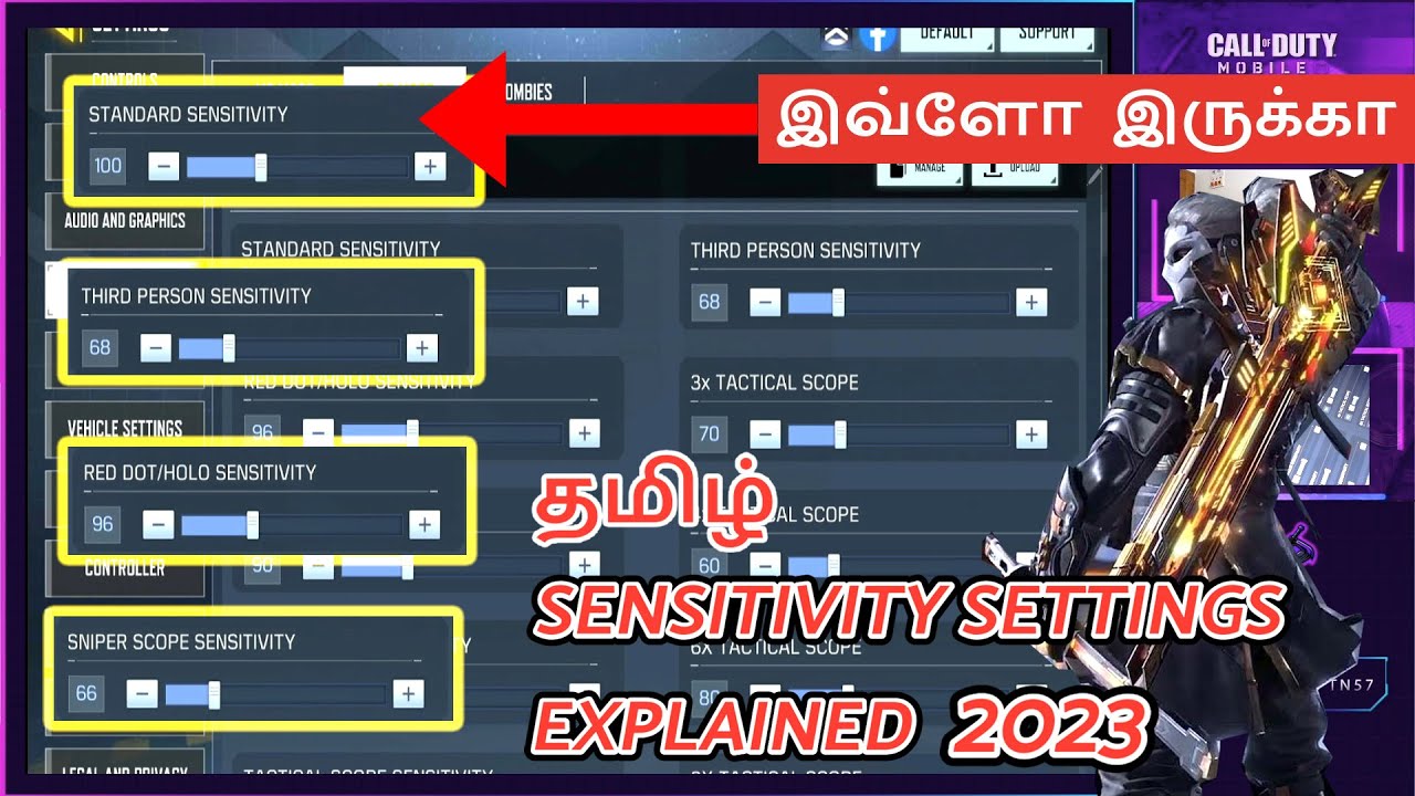 ⚡SENSITIVITY SETTINGS EXPLAINED⚡ 🔥2023🔥 ⚡COD MOBILE TAMIL⚡ #codm # ...