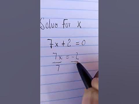 7x+2=0 - YouTube