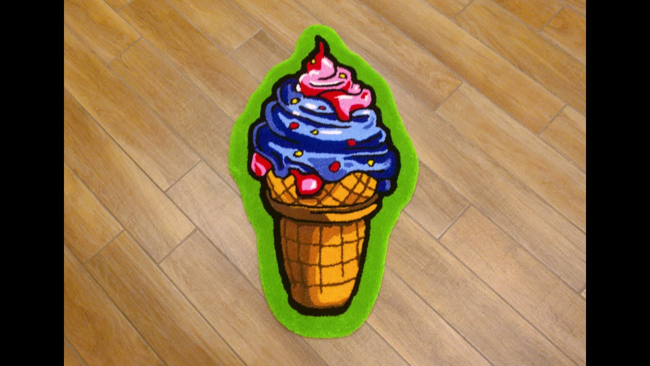 Rug Tufting a Custom Handmade Rug - Tasty Ice Cream Cone! #icecream ...