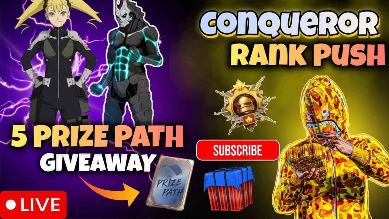 Prize Path Giveaway & Conqueror Rank Push Live🔥#shorts #bgmi #bgmilive ...