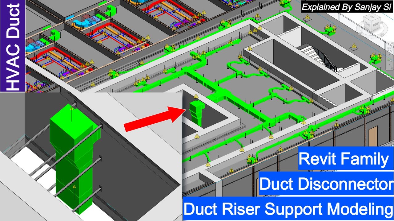 Ep-169 # Duct Riser Support Modeling in Revit | Duct Disconnector ...