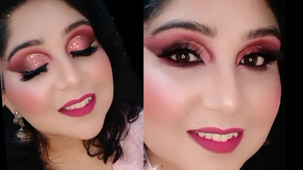 Eid Makeup 2021|| Eid Look|| Easy Pink Glam Makeup Look - YouTube