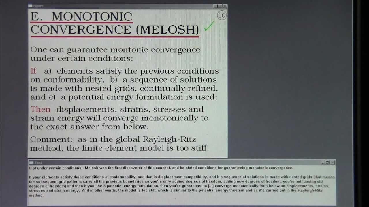 FEA. Convergence. Lecture 27, Part A. - YouTube