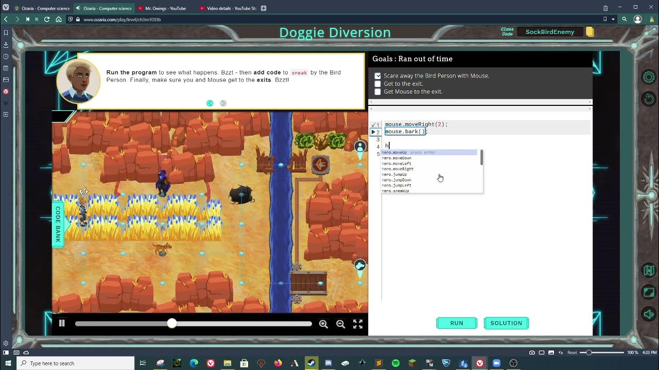 Ozaria - Javascript - Chapter 3 - Module 1 - Doggie Diversion - YouTube