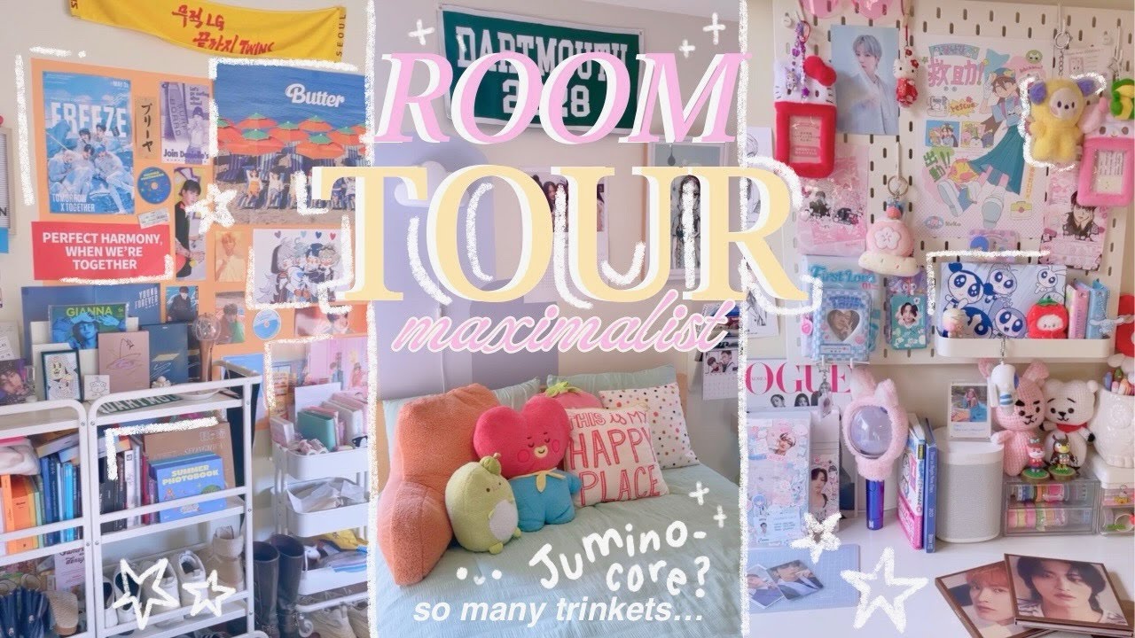 2025 MAXIMALIST ROOM TOUR 𖦹₊⊹ *lots of trinkets* colorful, kpop ...