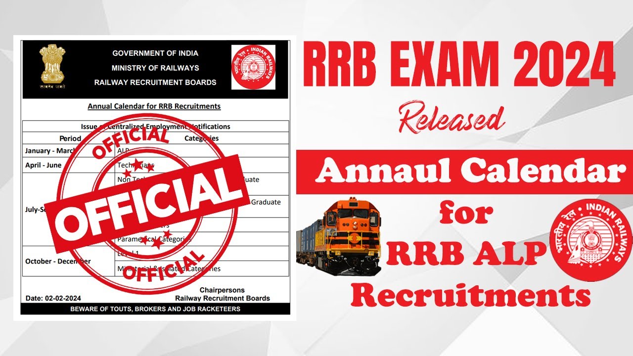 RRB ALP Exam 2024 : Annaul Calendar Released | RRB Exam date Details ...