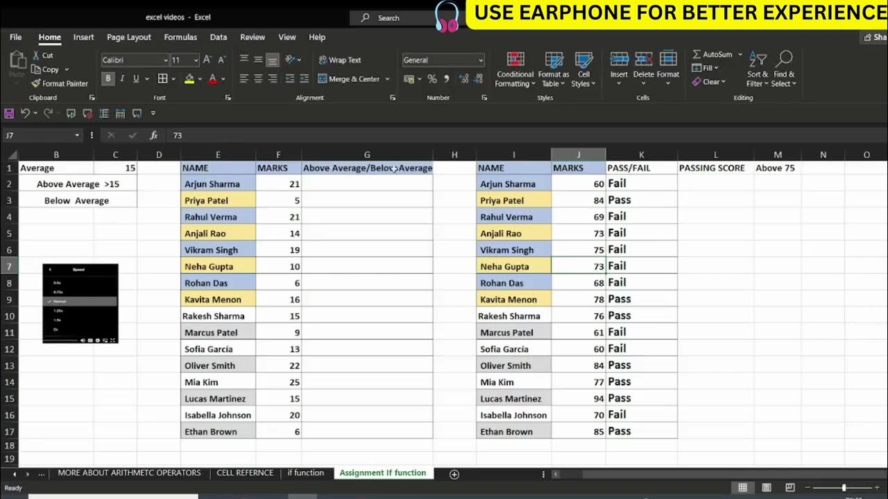MS-EXCEL|| IF FUNCTION ASSIGNMENT || MS-EXCEL TUTORIALS FOR BEGINNERS || BSSS LEARNING - YouTube