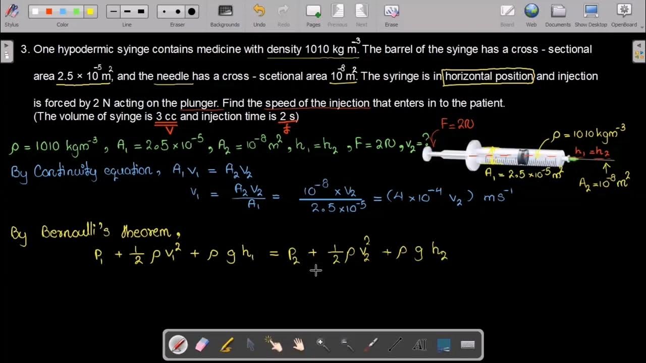 Grade (12) Physics - Chapter (3) Fluid Dynamics (Exercises) - YouTube