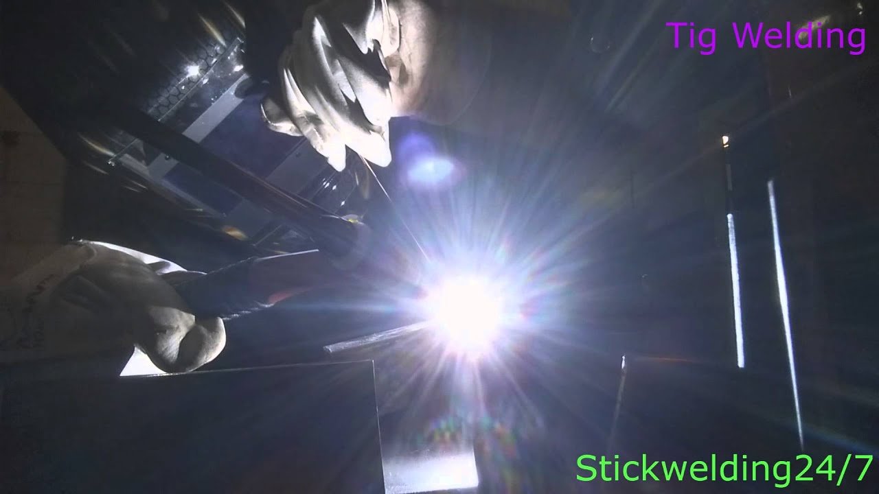 Tig welding square tubing horizontal position - YouTube