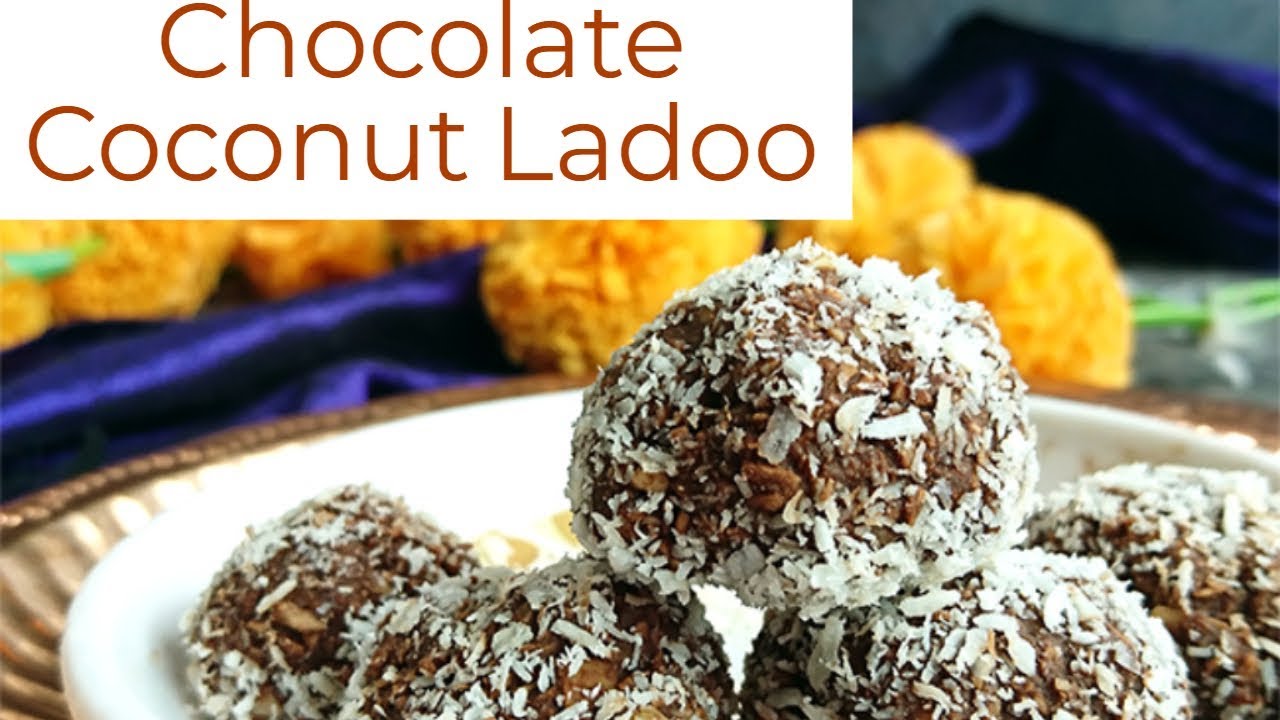 Chocolate Coconut Ladoo Recipe | how to make quick chocolate coconut ...
