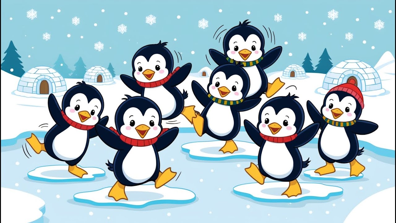 Penguin Dance Song for Kids | Fun 1-Minute Dance & Rhyme | Baby Penguin ...