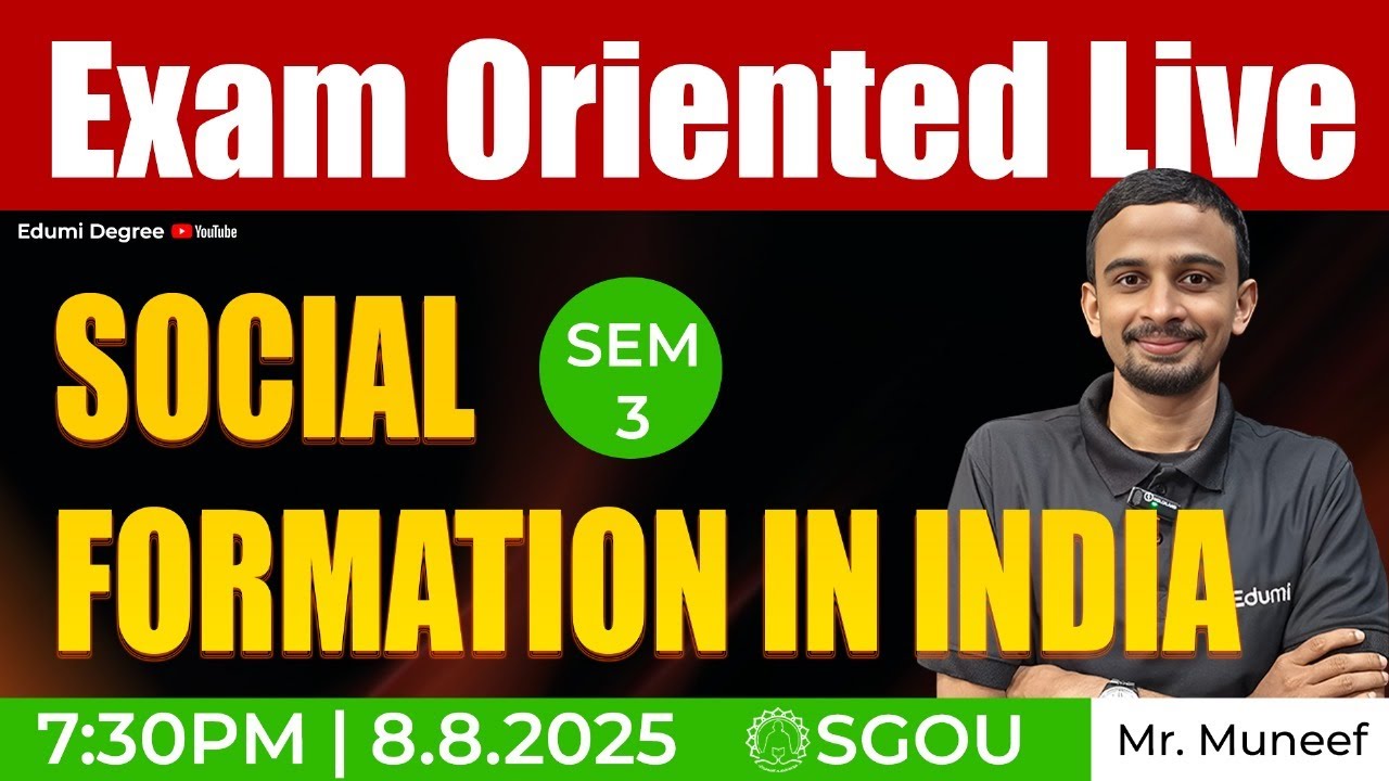 SGOU | Social Formation In India |Exam Oriented Live |Mr Muneef| #sgou ...