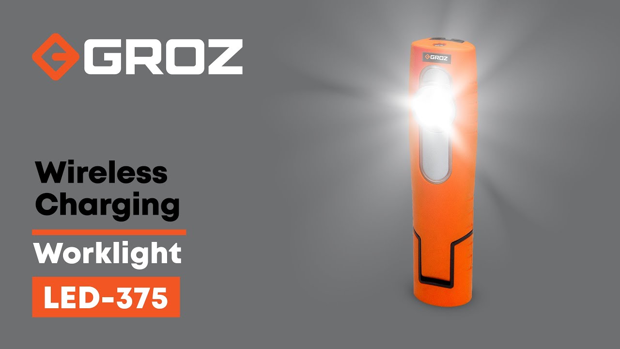 GROZ Wireless Charging Worklight (LED 375) - YouTube