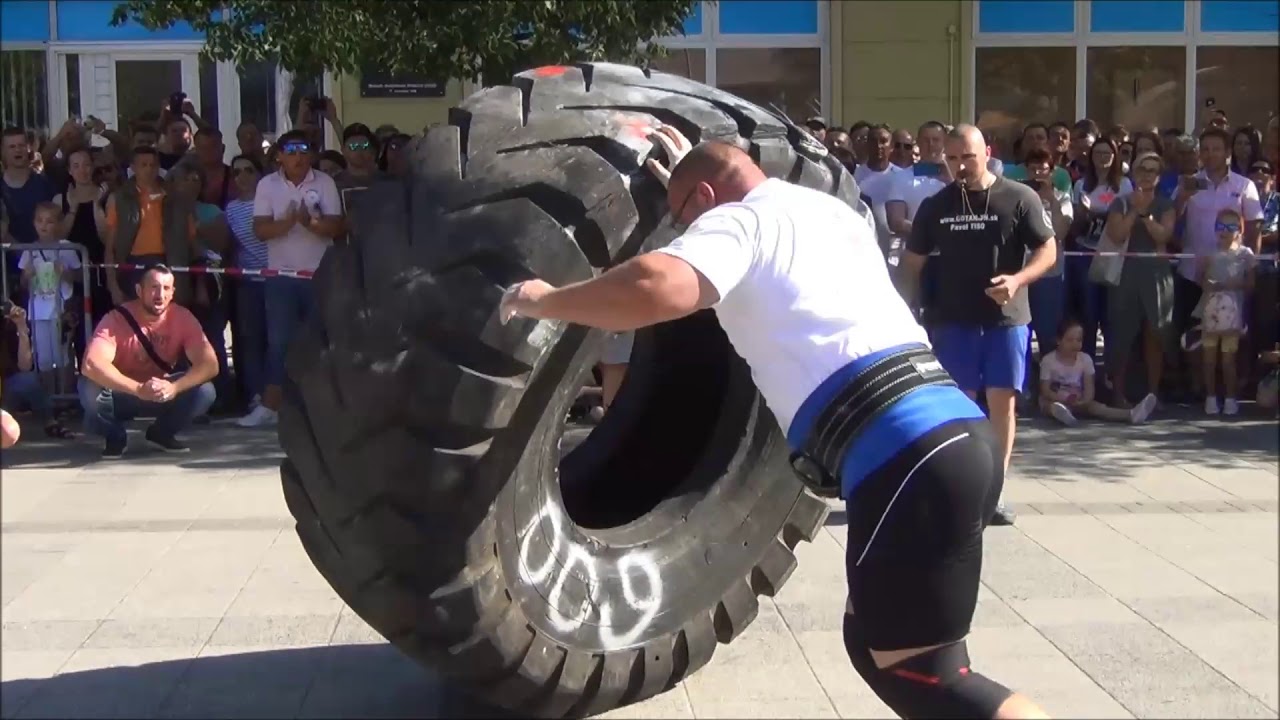 Igor Petrík - prevracanie 600 kg pneumatiky - YouTube