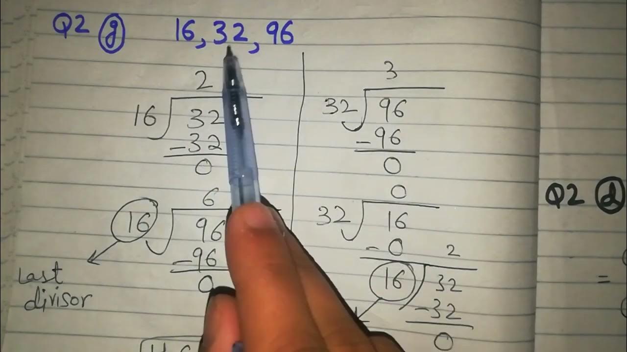 HCF of 16,32,96 by Division method || How to find Hcf of 3 numbers by ...