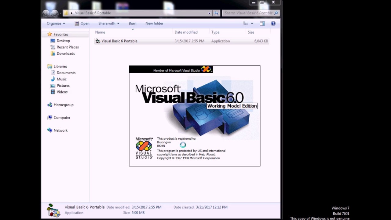 Visual Basic 6 Portable - YouTube