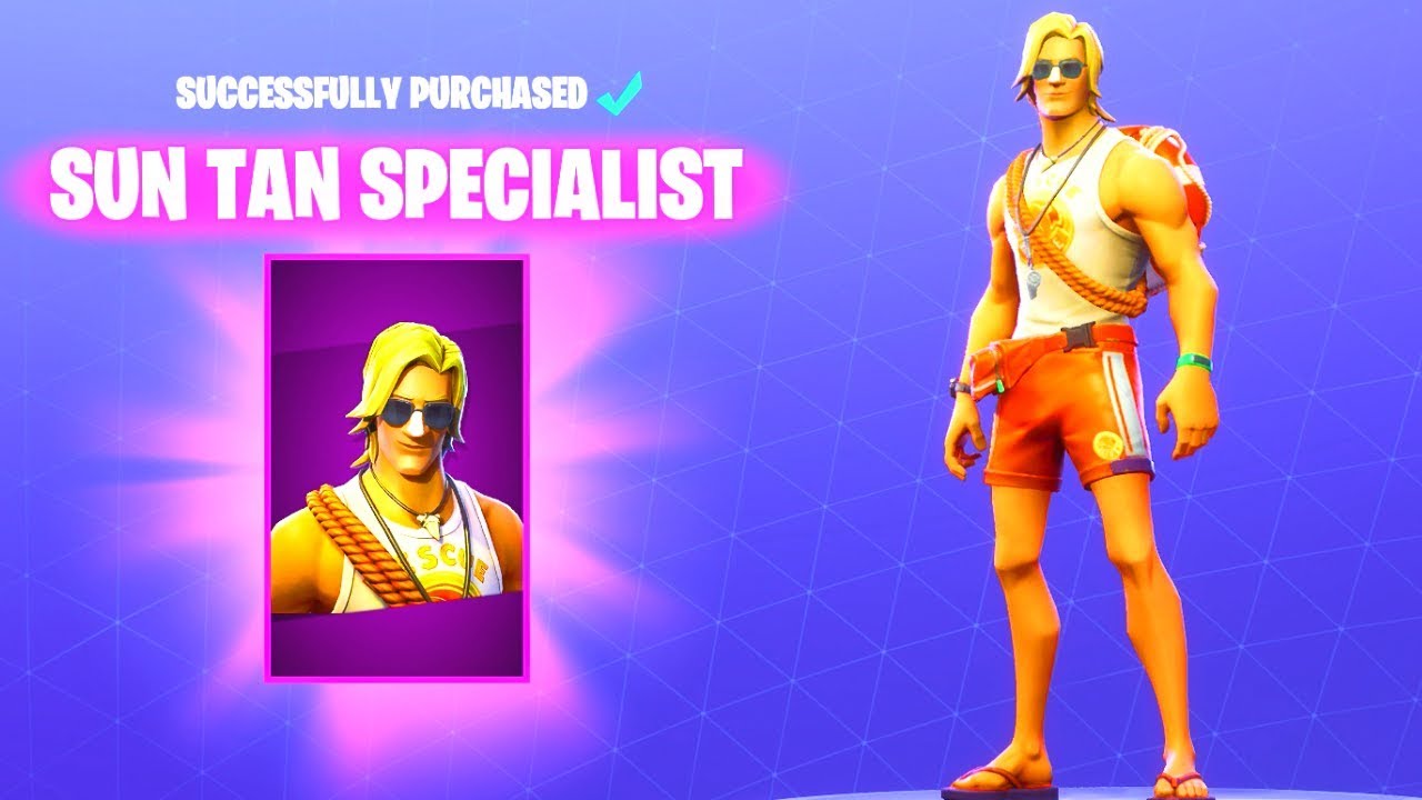 *NEW* SUN TAN SPECIALIST SKIN! (Item Shop) Fortnite Battle Royale - YouTube