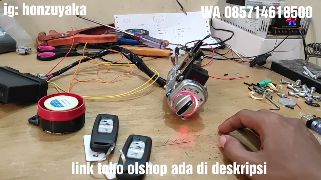 keyless honda beat, supra GTR, spacy, vario karbu pakai modul dan remot ...