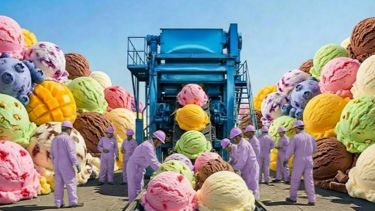14 How Ice Cream Is Made in a Mega Factory With Modern Technology - YouTube