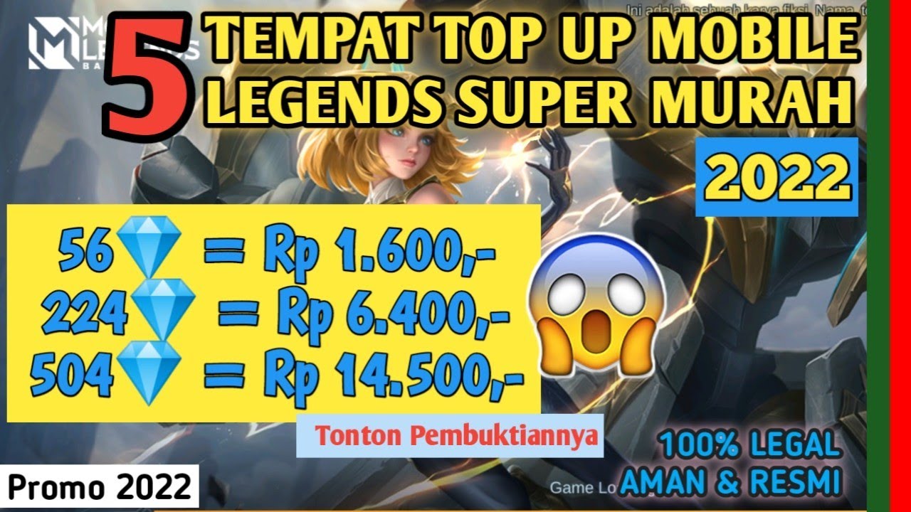 5 TEMPAT TOP UP DIAMOND MOBILE LEGEND PALING MURAH 2022 - YouTube