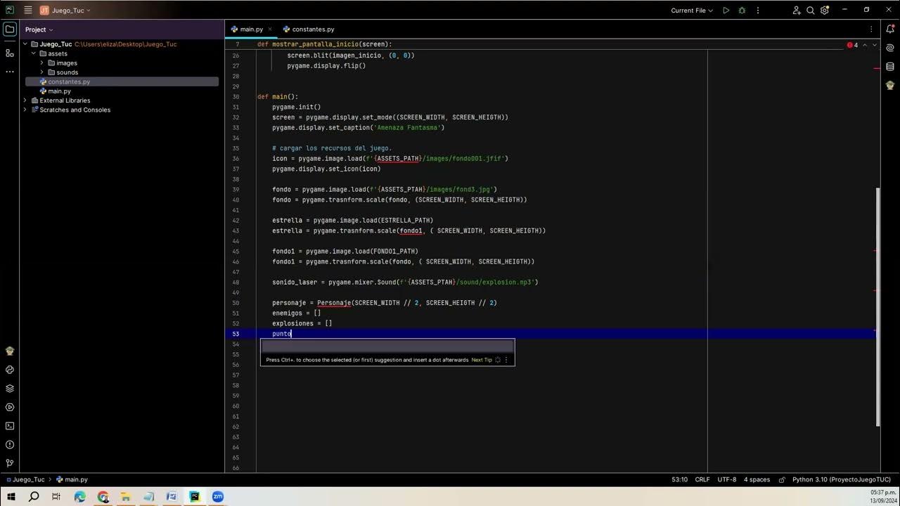 Juego Realizado en Python con la biblioteca pygame - YouTube