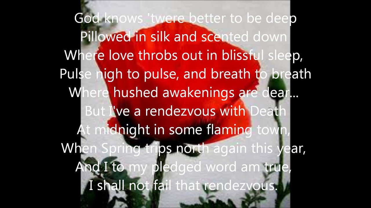 "I Have a Rendezvous with Death" by Alan Seeger - YouTube