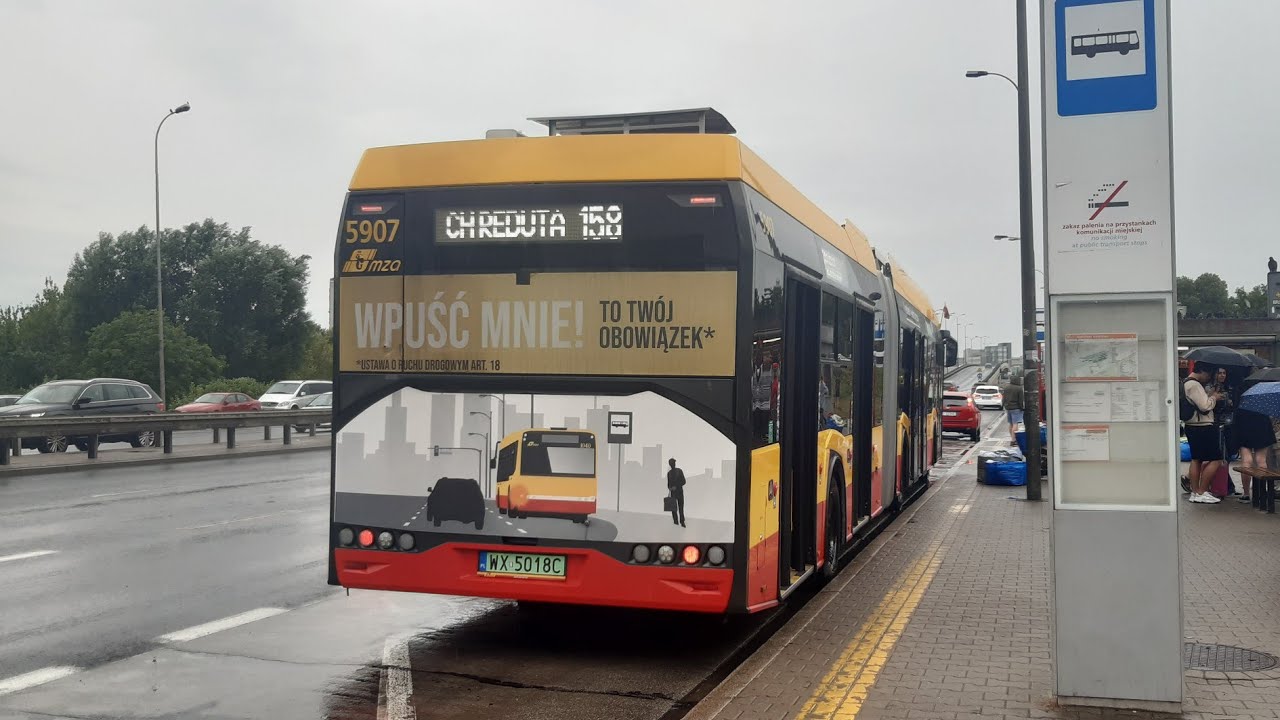 [MZA Warszawa] Solaris Urbino 18 IV electric #5907 - linia 158 ...