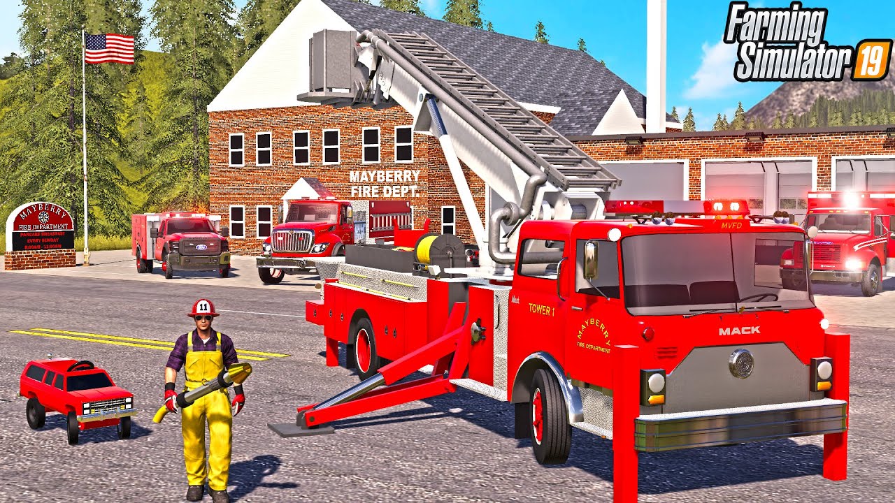 OLD SCHOOL FIRE STATION BUILD | MACK FIRE ENGINE | FARMING SIMULATOR ...