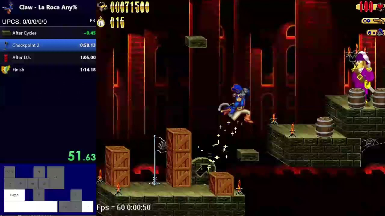 Claw - Level 1 - La Roca any% speedrun in 1:13.18 (WR) - YouTube