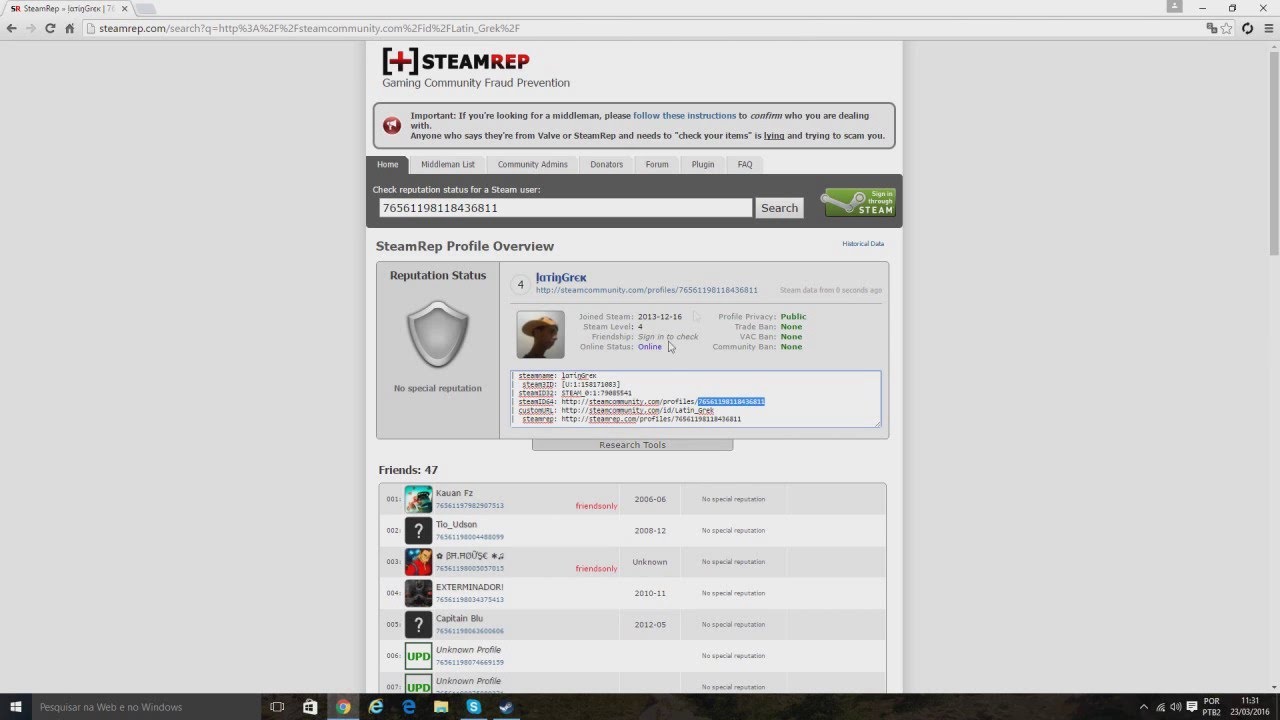 Como colocar o Steam treade ID 64 e ID 32 - YouTube