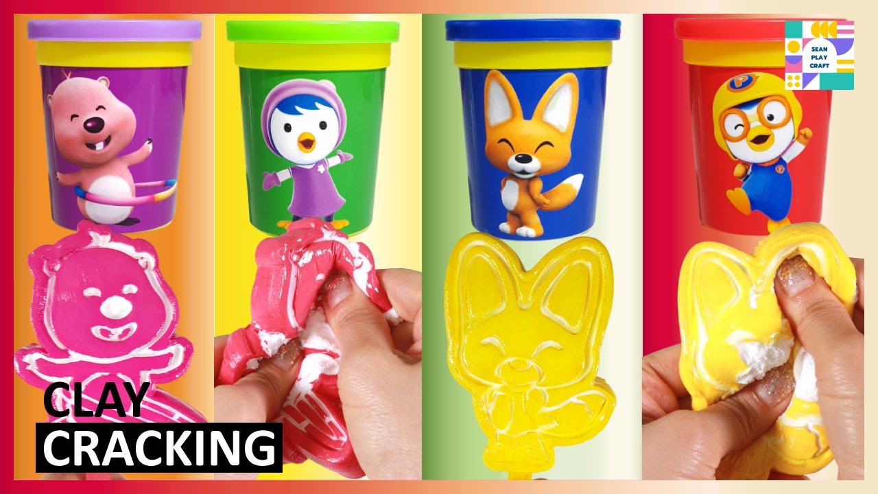 [4K] ★PORORO★ Animation Clay Cracking Play-Doh Crushing ASMR#09 뽀롱뽀롱 ...