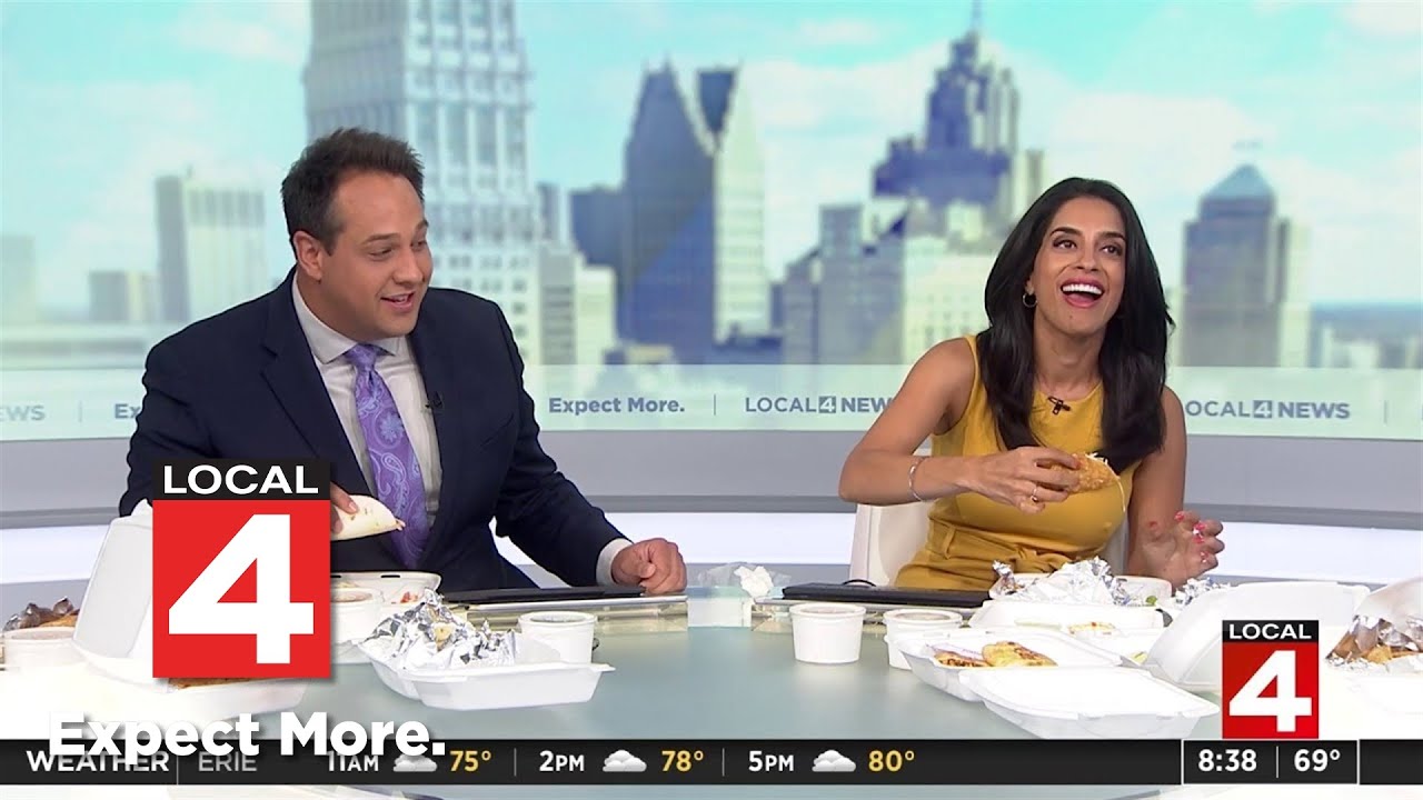 Nick Monacelli and Priya Mann face off in taco eating contest - YouTube