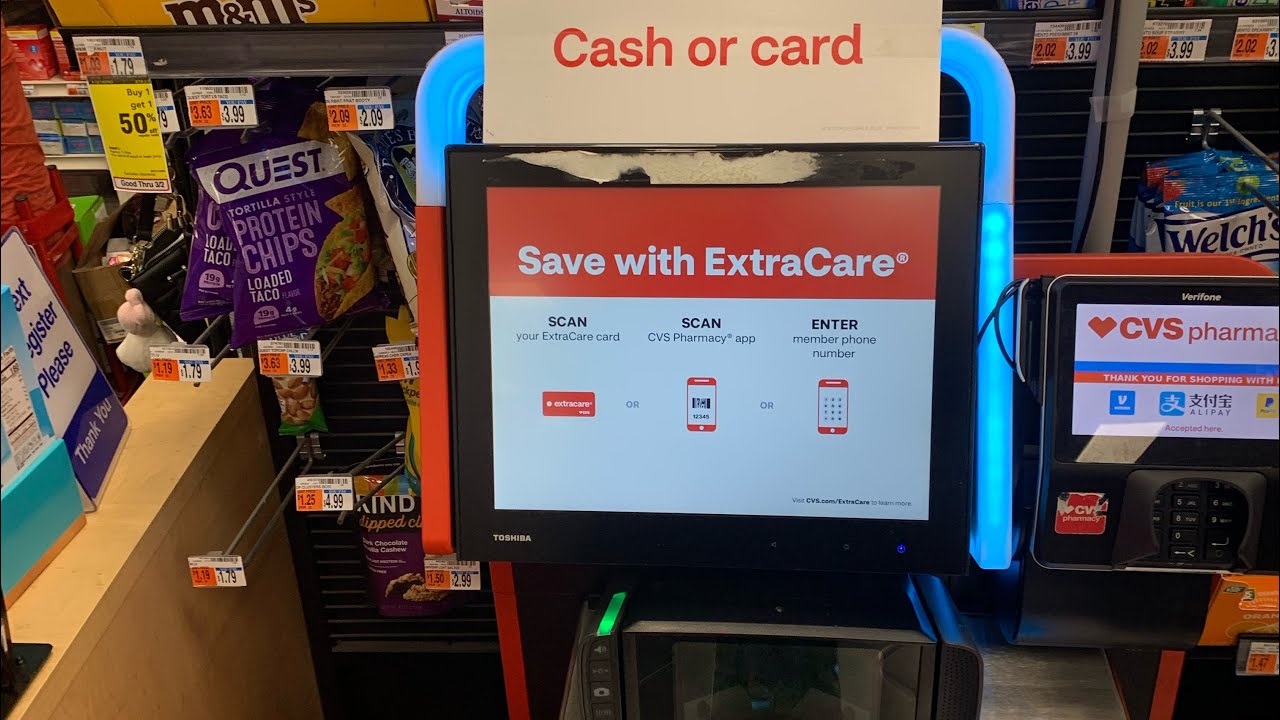 Toshiba Self check out at CVS Lowell, MA - YouTube
