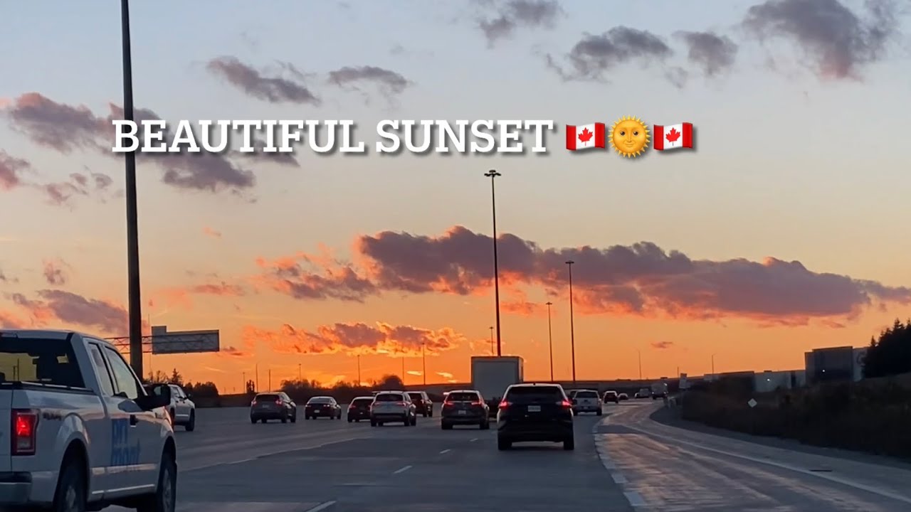 401 west Brampton to Kitchnener,beautiful sunset on the highway you can ...