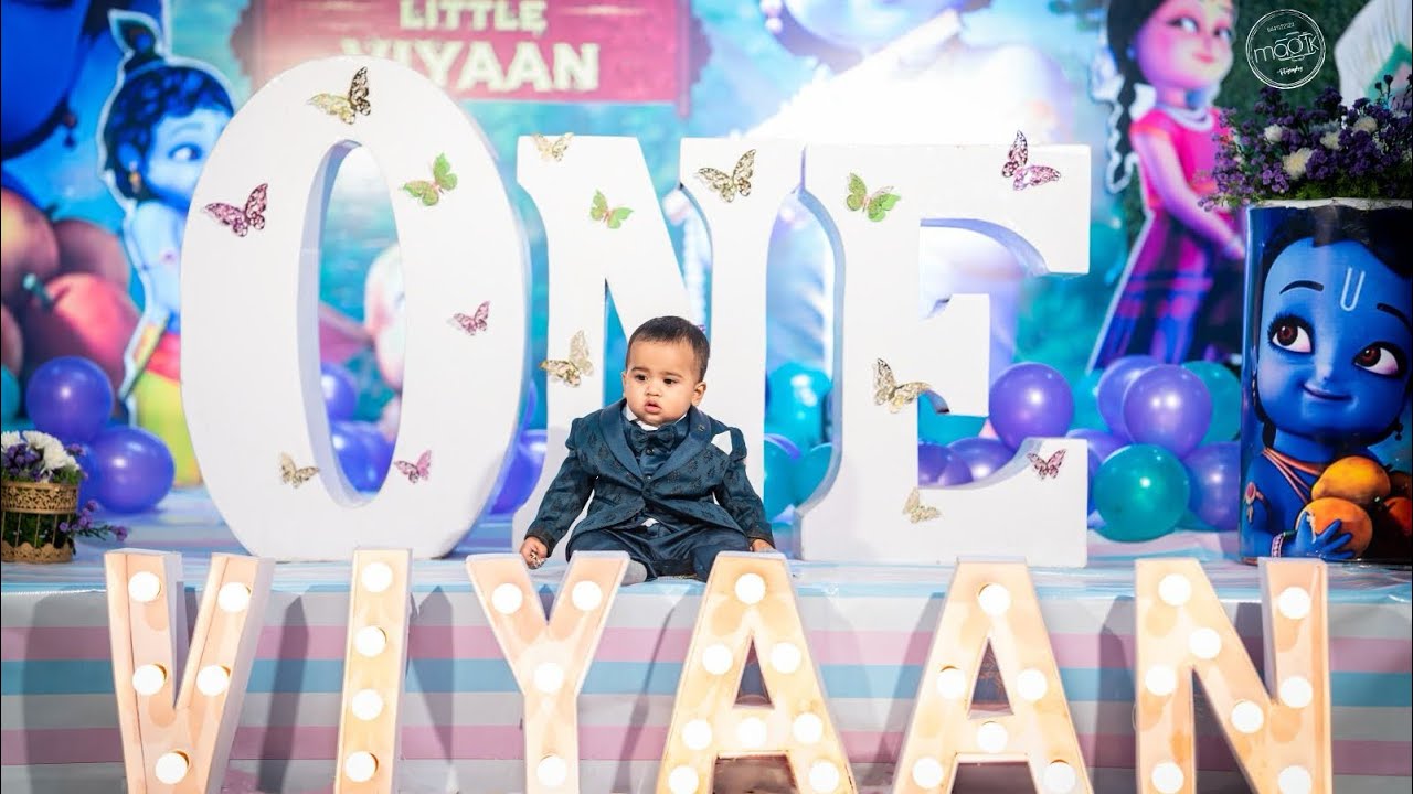 #Viyaan’sFirstBirthdayHighlights😍#BirthdayBoy👶🏻#KrishnaTheam ️#Mayura🦚# ...